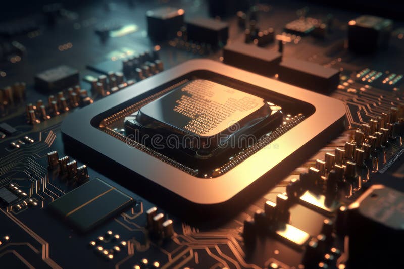 Computer Chip, Board. AI Generative Stock Illustration - Illustration ...