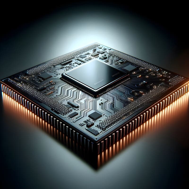 Computer chip on a board stock illustration. Illustration of board ...