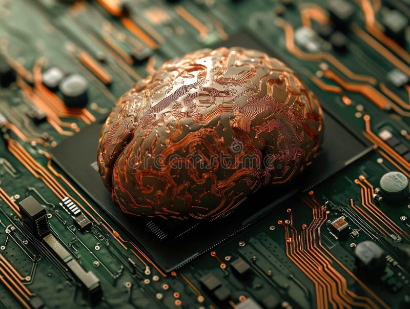 Computer Chip Brain Close Up Stock Photo - Image of processor ...