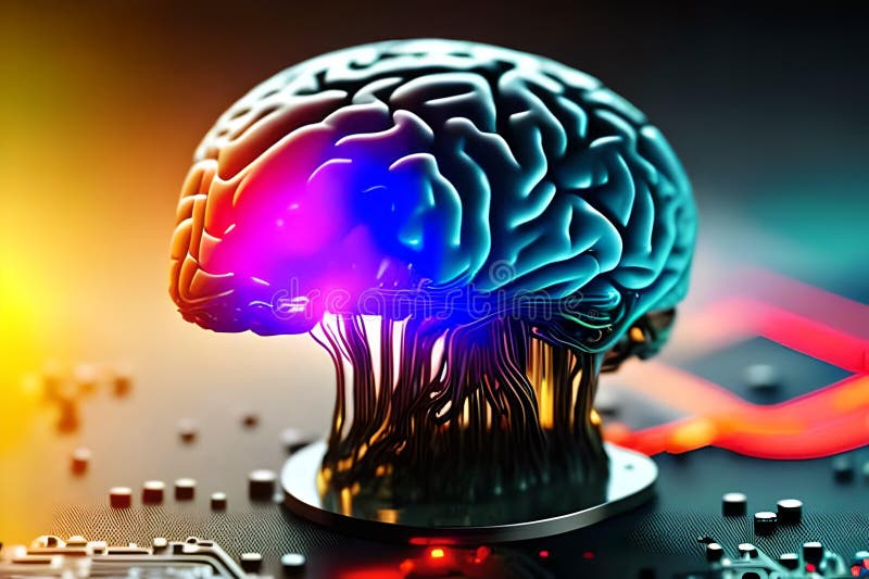 A Computer Chip with a Brain-like Structure (neuromorphic). Generative ...