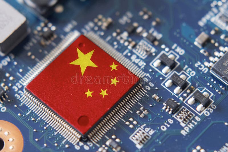 Computer Chip with China Flag Stock Photo - Image of memory, concept ...