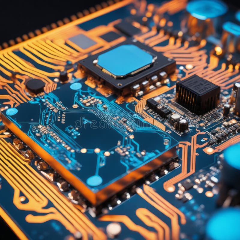 Computer Chip on Circuit Board , Technology Concept . Stock Photo ...