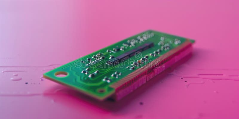 Computer Chip Close-Up stock illustration. Illustration of technology ...