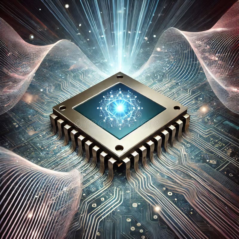 Computer Chip Close Up Generative for AI Stock Illustration ...
