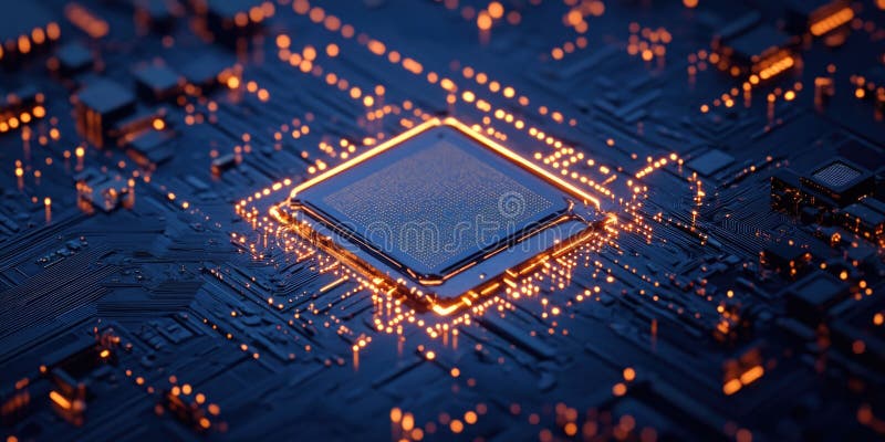 Computer Chip Close Up stock image. Image of semiconductor - 377586023