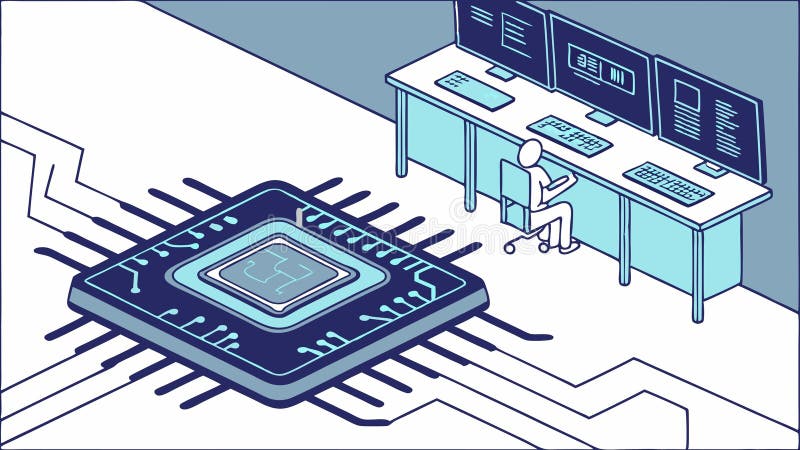 Computer Chip Close,up, Technology and Innovation Vector Design ...