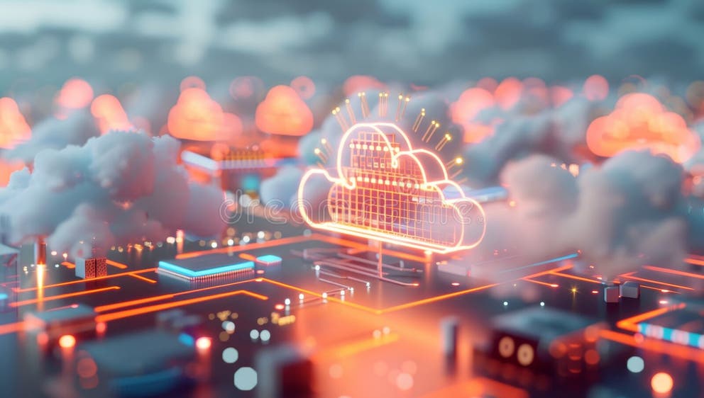 A Computer Chip with a Cloud on it by AI Generated Image Stock Photo ...