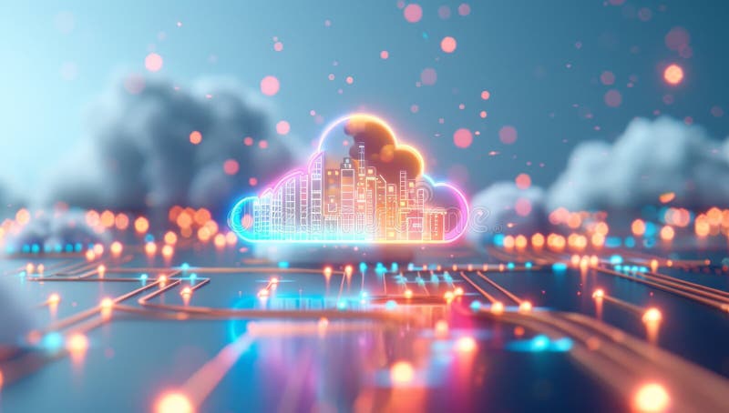 A Computer Chip with a Cloud on it by AI Generated Image Stock Image ...