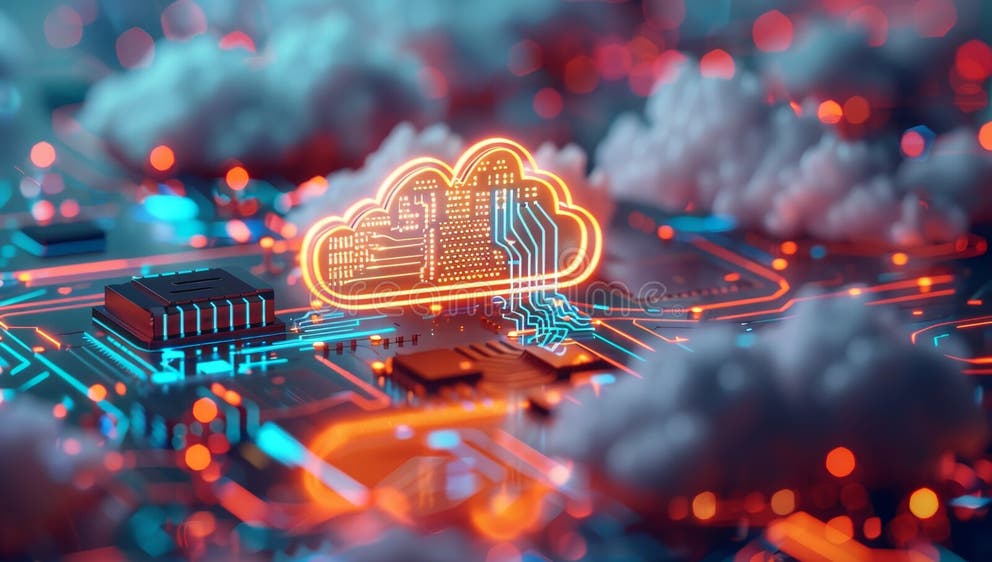 A Computer Chip with a Cloud on it by AI Generated Image Stock Photo ...