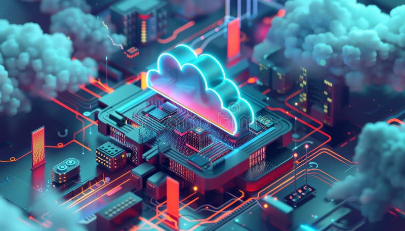 A Computer Chip with a Cloud on it by AI Generated Image Stock Photo ...
