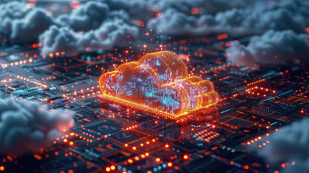 A Computer Chip with a Cloud on it Stock Photo - Image of ...