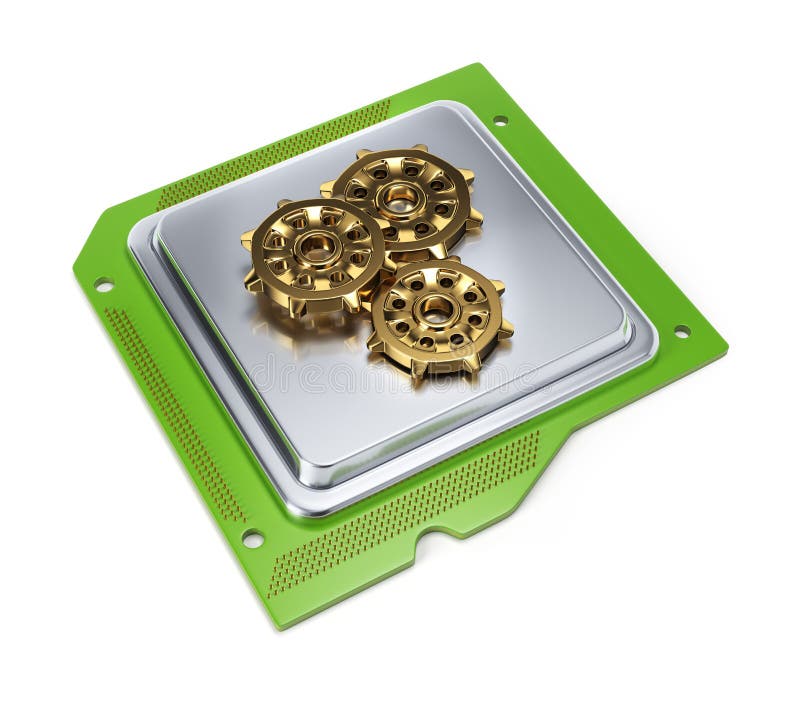 Computer chip with diagram stock illustration. Illustration of ...