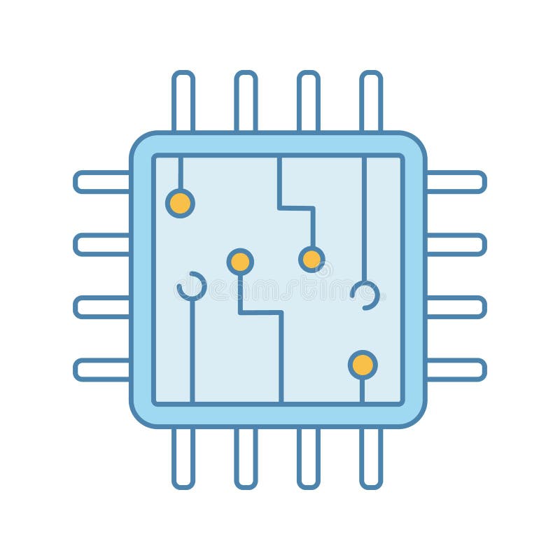 Computer chip color icon stock vector. Illustration of board - 175455472