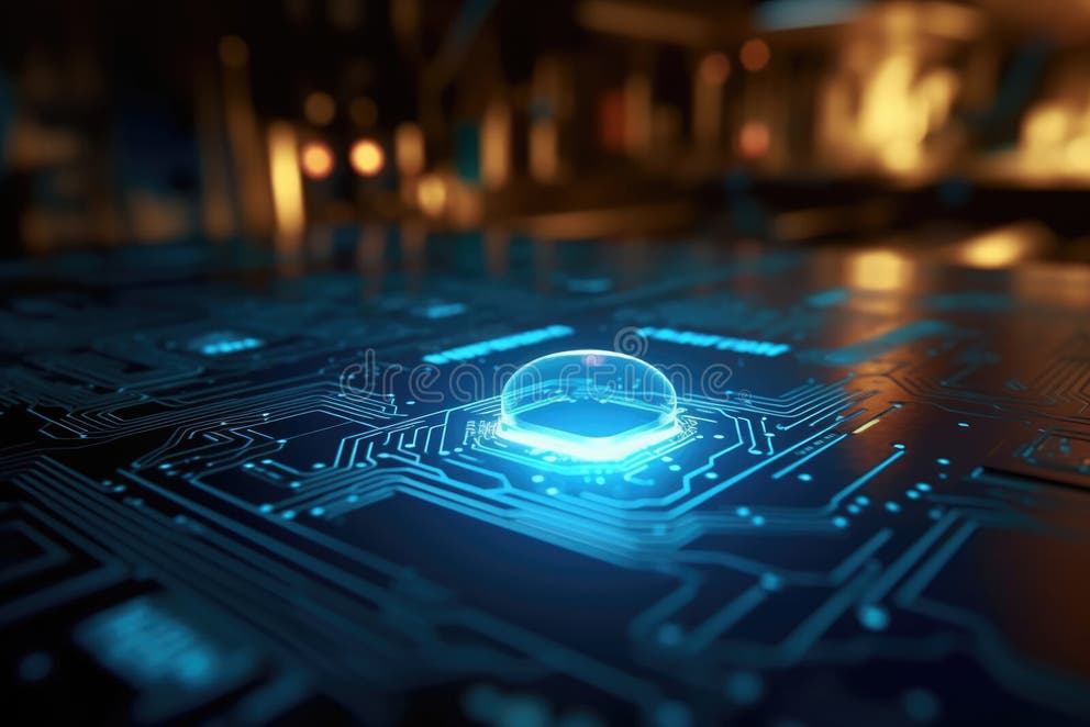 Computer Chip Concept Modern Biological Computers. Generative AI Stock ...