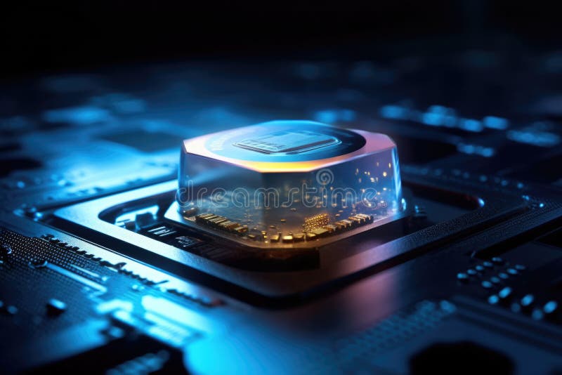 Computer Chip Concept Modern Biological Computers. Generative AI Stock ...