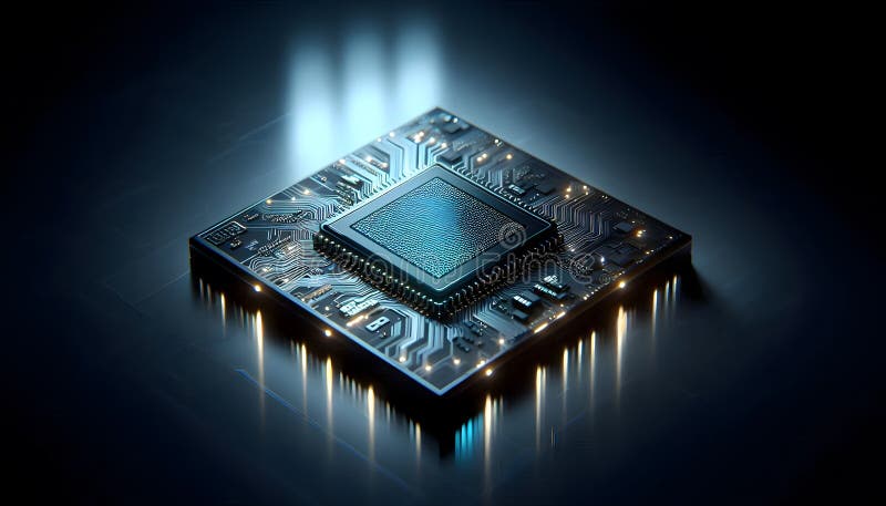 Computer Chip Dark Background with Circuit Board Texture Stock ...
