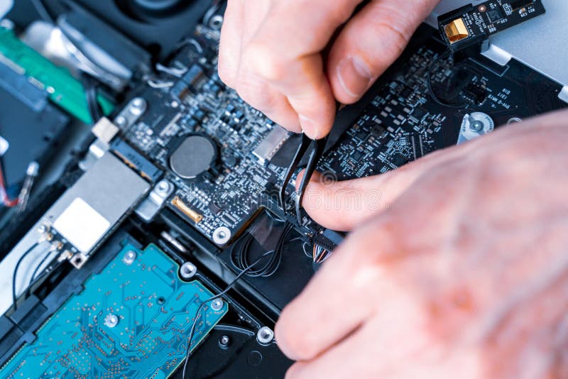 Computer Chip Electronic Repair. Hardware Engineer Technology ...