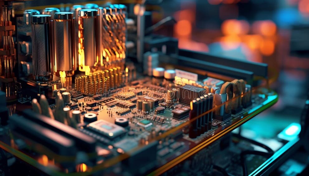 Computer Chip Engineer Working on Complex Circuit Board Generated by AI ...