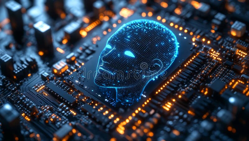 A Computer Chip with a Green Recycling Symbol on it Stock Image - Image ...