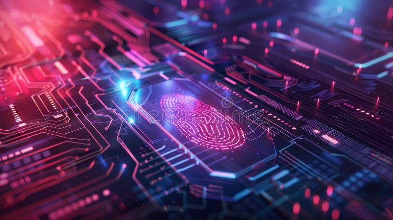 A Computer Chip with a Fingerprint on it Stock Image - Image of ...