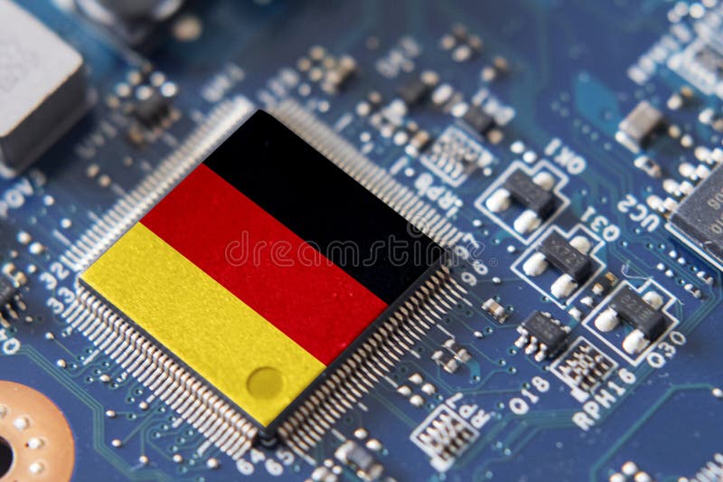 Computer Chip with Germany Flag Stock Photo - Image of semiconductor ...