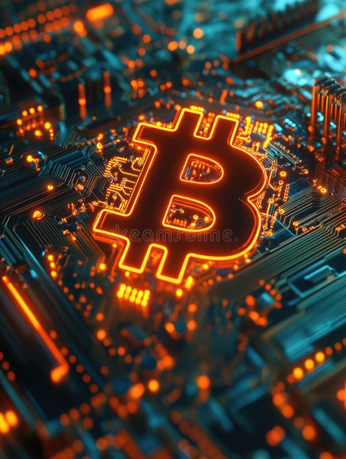 A Computer Chip with a Glowing B on it Stock Image - Image of computer ...