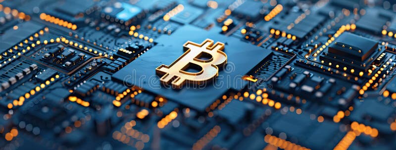 A Computer Chip with a Gold Coin on it by AI Generated Image Stock ...