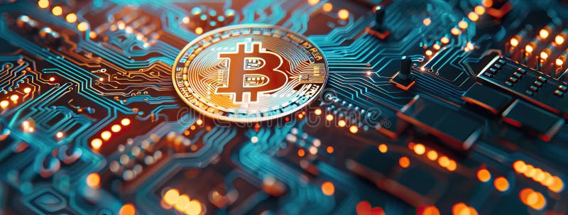 A Computer Chip with a Gold Coin on it by AI Generated Image Stock ...