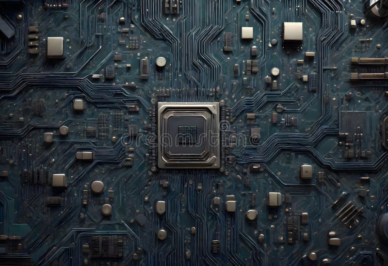 Computer Chip Hardware Design, Generative AI Stock Illustration ...