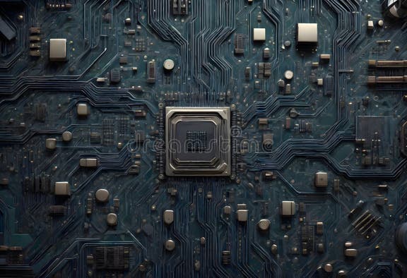 Computer Chip Hardware Design, Generative AI Stock Illustration ...