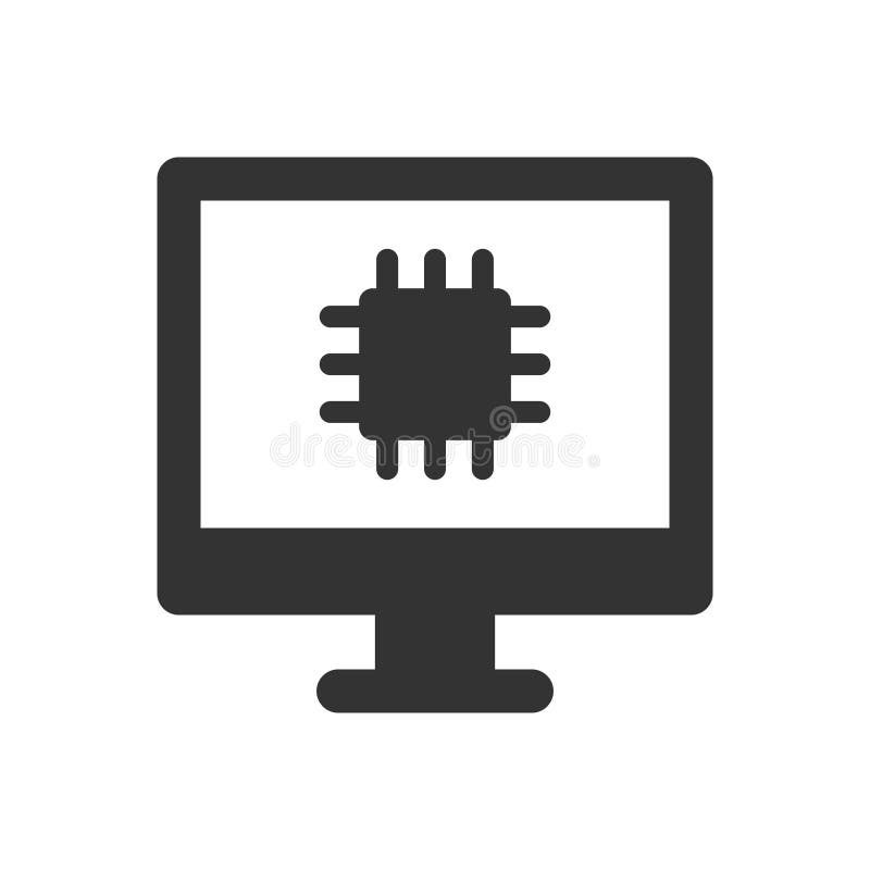 Computer chip icon stock illustration. Illustration of microprocessor ...