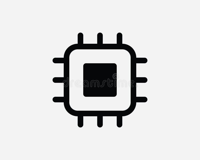 Computer Chip Icon. Artificial Intelligence Electronic Processor ...