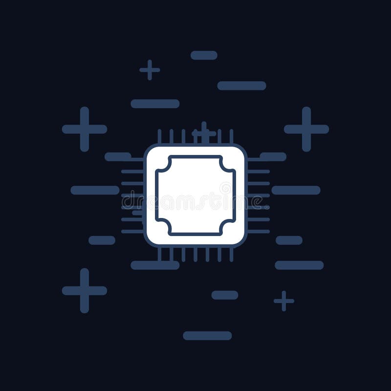 Computer chip icon stock vector. Illustration of online - 116280463