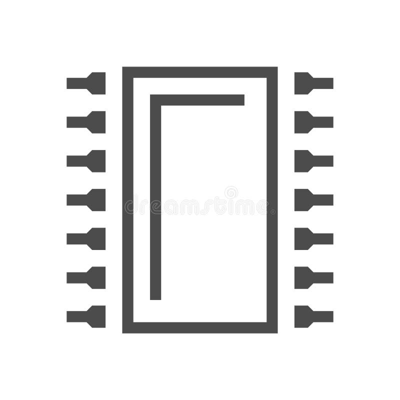 Computer chip icon stock vector. Illustration of icon - 174725098