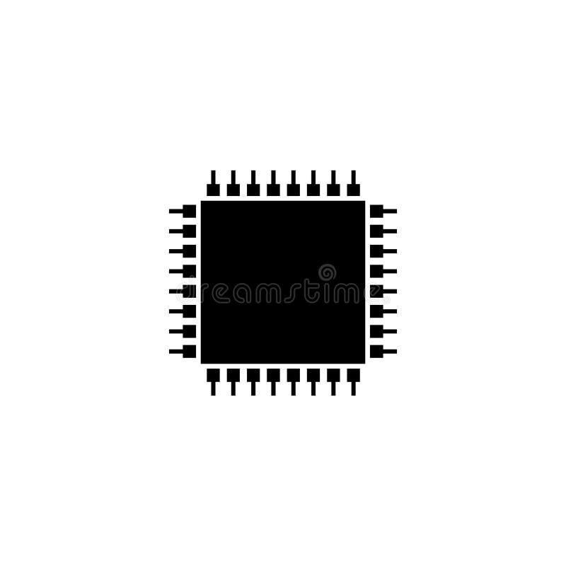Computer Chip Line Icon Vector Illustration in Modern Flat Stock Vector ...