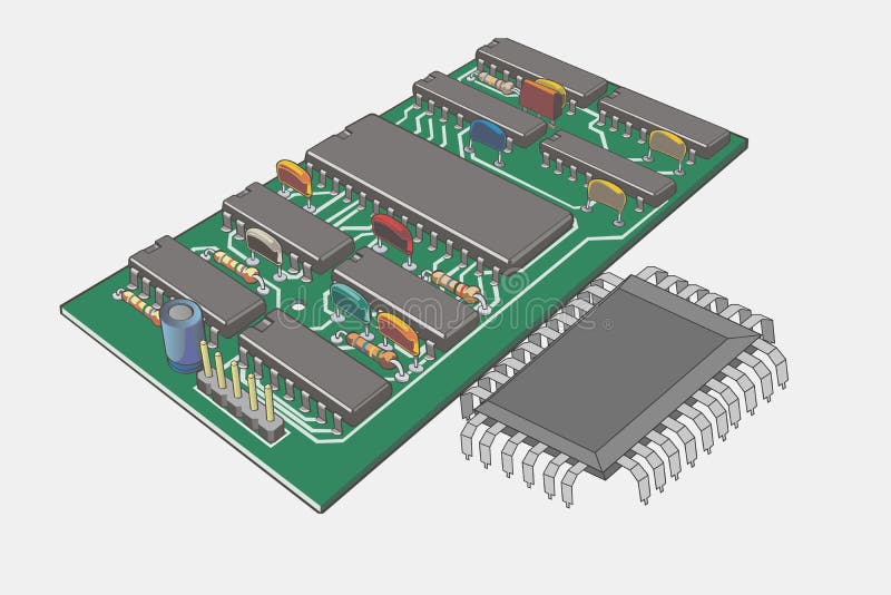 Computer chip illustration stock illustration. Illustration of icon ...