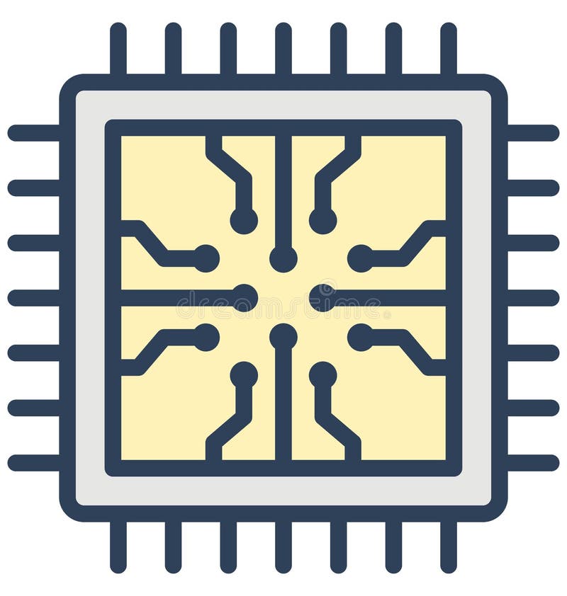Chip, Integrated Chip Isolated Vector Icon that Can Be Easily Edited in ...