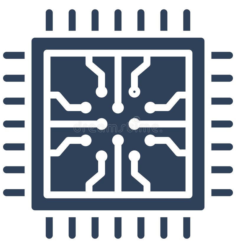 Chip, Integrated Chip Isolated Vector Icon that Can Be Easily Edited in ...