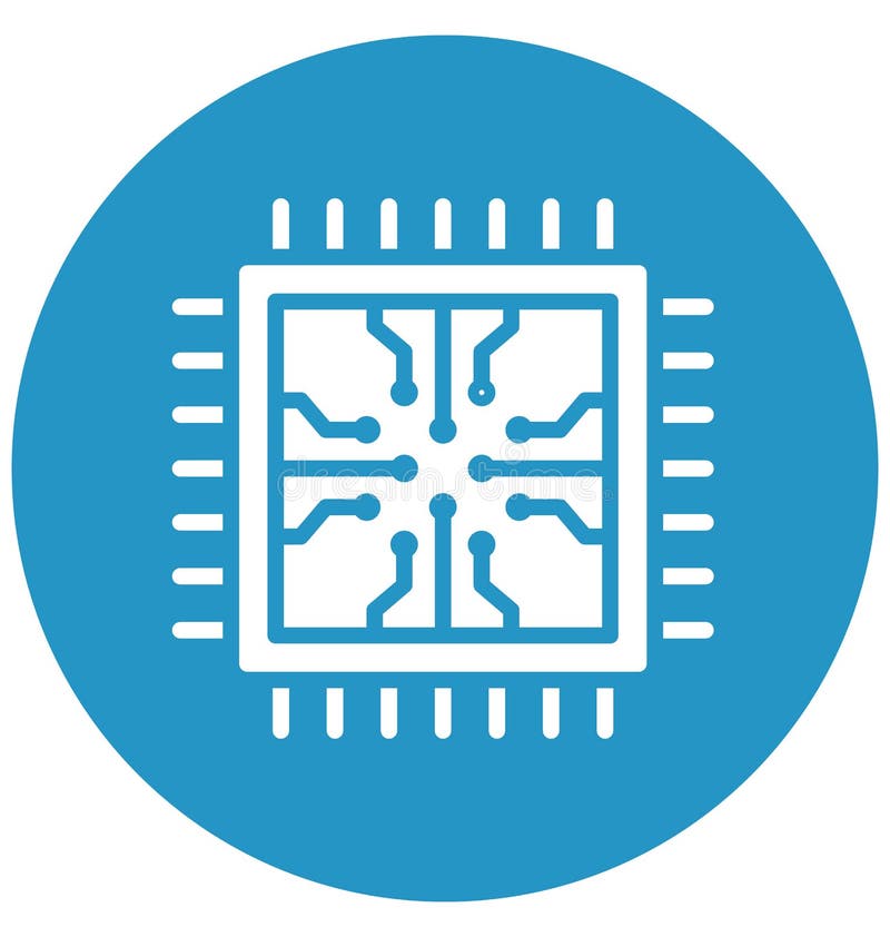 Chip, Integrated Chip Isolated Vector Icon that Can Be Easily Edited in ...