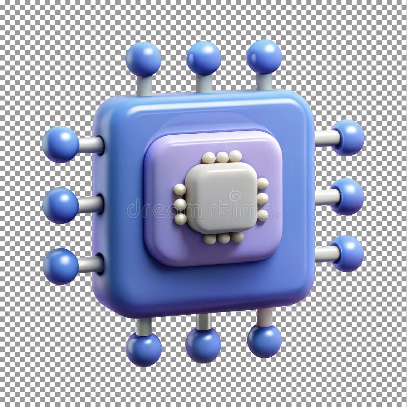 A Computer Chip Isolated on Transparent Background Represents Modern ...