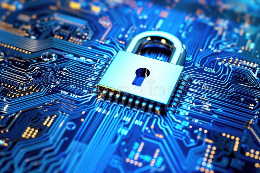 A Computer Chip with a Key on it Stock Photo - Image of vulnerability ...