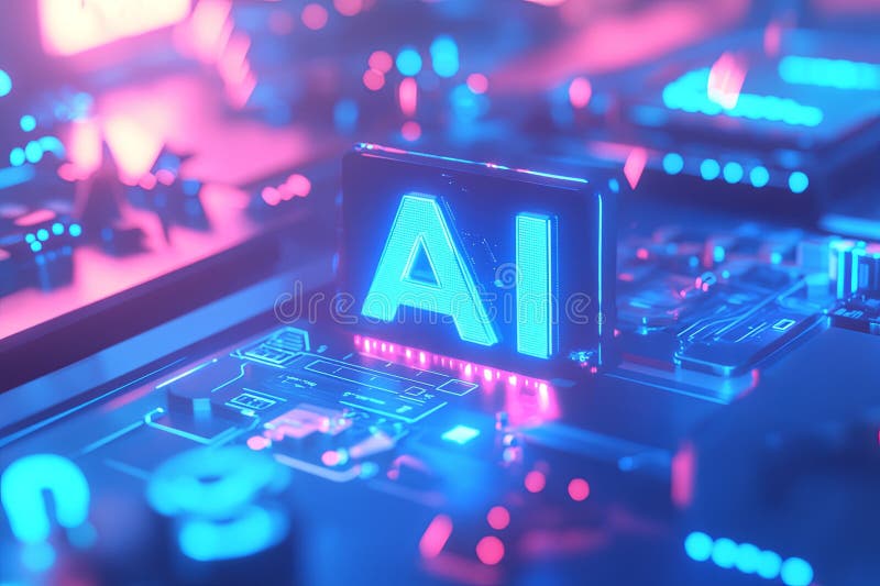 A Computer Chip with the Letters AI on it Stock Image - Image of repair ...