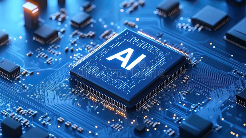 A Computer Chip with the Letters AI on it Stock Image - Image of ...
