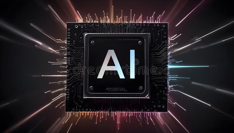 A Computer Chip with the Letters "AI" Glowing in the Center. the Chip ...