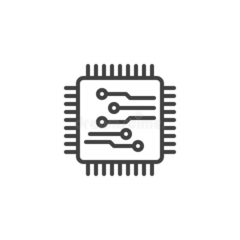 Computer Chip Microprocessor Line Icon Stock Vector - Illustration of ... Computer Chip Microprocessor Line Icon Stock Vector - Illustration of ...