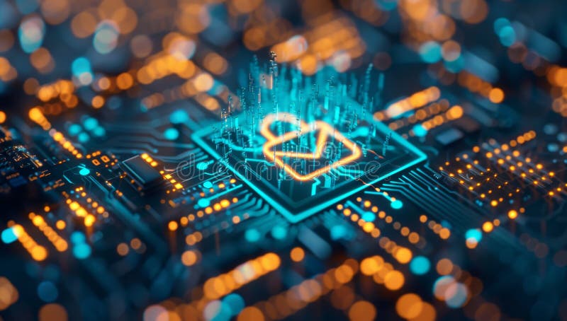 A Computer Chip with a Lock on it by AI Generated Image Stock Photo ...