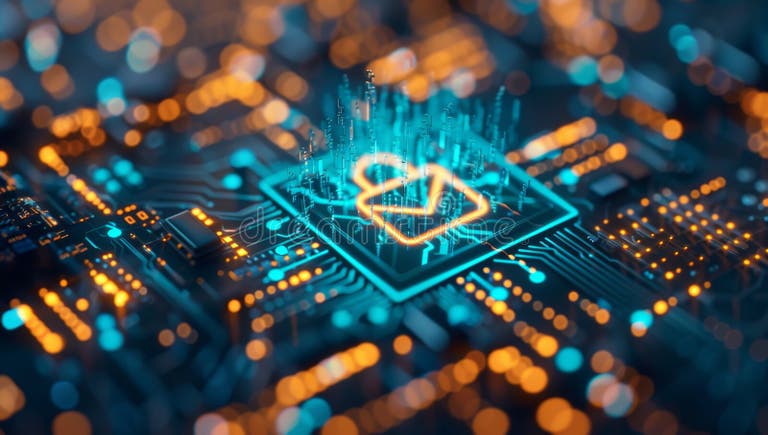 A Computer Chip with a Lock on it by AI Generated Image Stock Photo ...