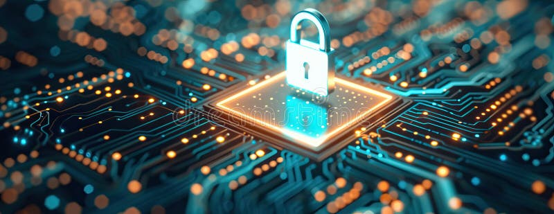 A Computer Chip with a Lock on it by AI Generated Image Stock Photo ...