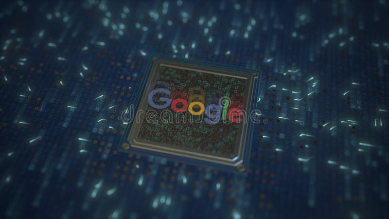 Computer Chip with the Logo of GOOGLE. Conceptual Editorial 3d ...