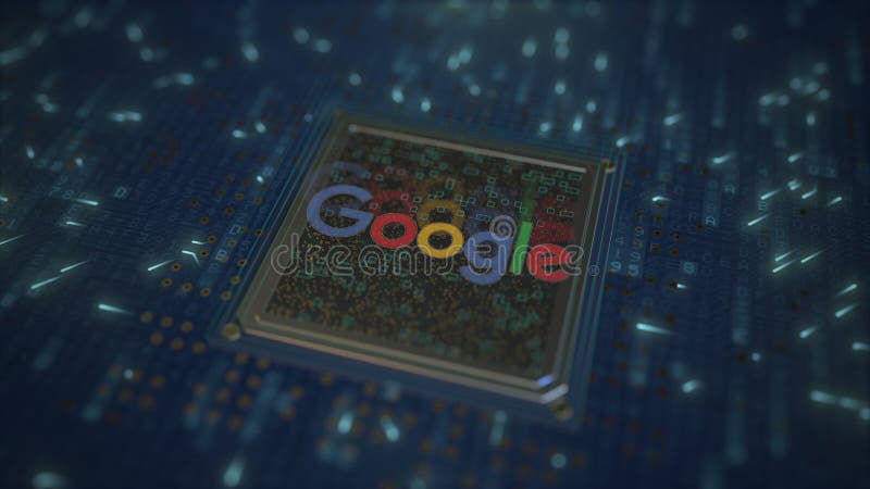 Computer Chip with the Logo of GOOGLE. Conceptual Editorial 3d ...